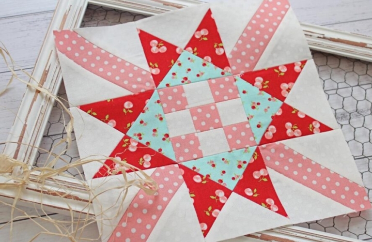 Ohio Star Variation Quilt Block Pattern - Quilting Wonders