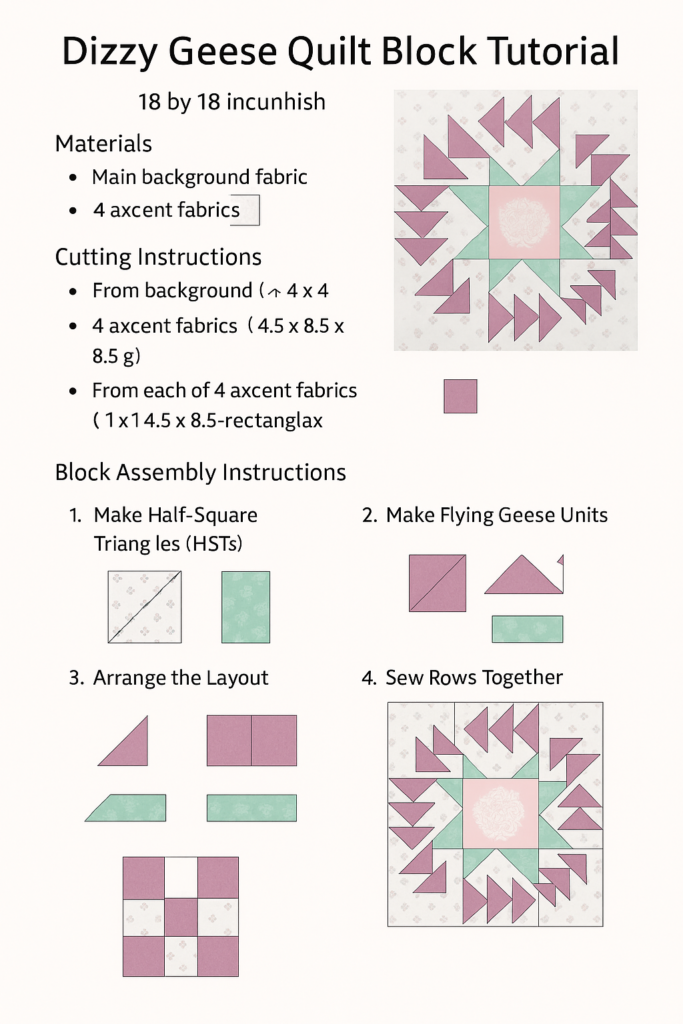 Dizzy Geese Quilt Block Tutorial - Quilting Wonders