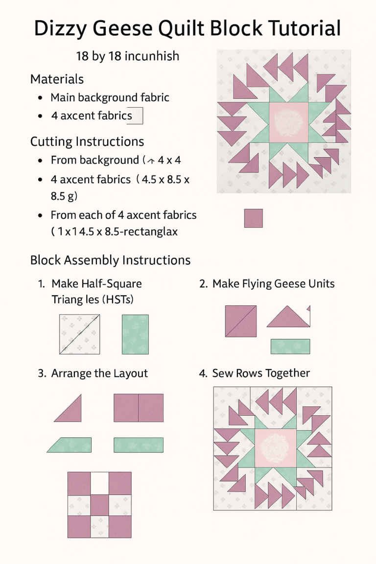 Dizzy Geese Quilt Block Tutorial - Quilting Wonders